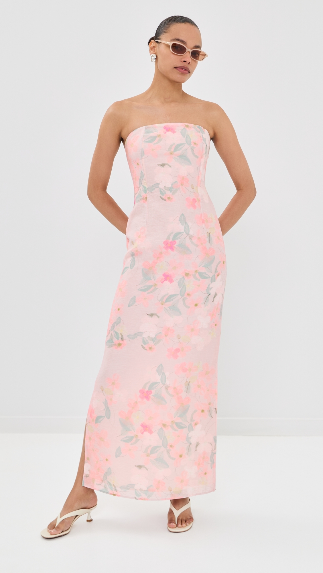 BERNADETTE Bernadette Elora Strapless Floral Maxi Dress